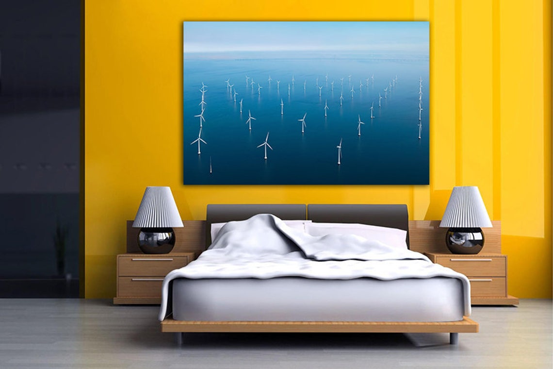 Panel Wall Art Wind Turbine Engine Canvas Wind Turbine Decor - Etsy