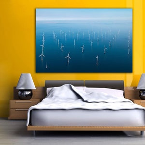 Panel Wall Art Wind Turbine Engine Canvas Wind Turbine Decor Mechanism ...