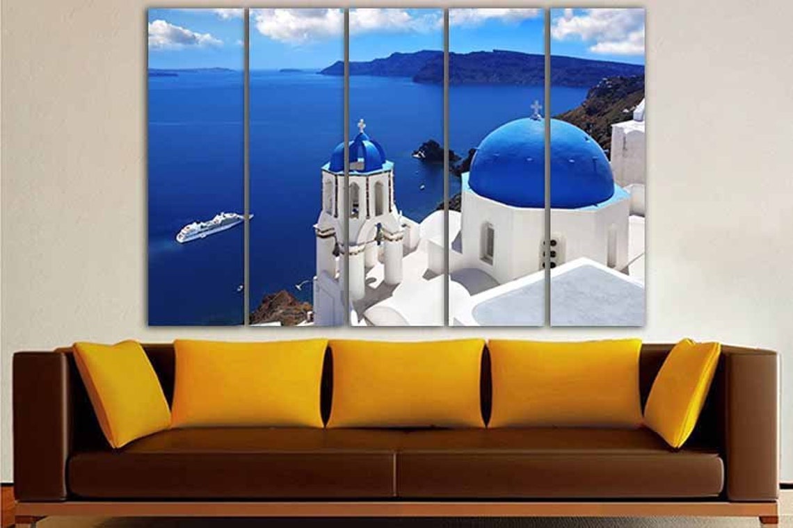 Wall Art Canvas Santorini Print Greece Canvas Greece Print | Etsy