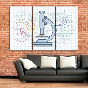 Microscope Canvas Science Wall Decor Biology Print Microscope Art Virus ...