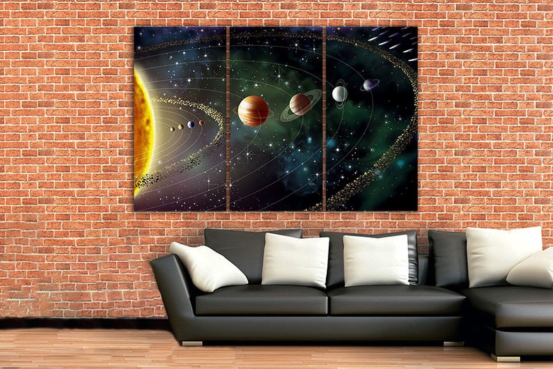 Wall Art Canvas Solar System Universe Canvas Space Wall Decor | Etsy