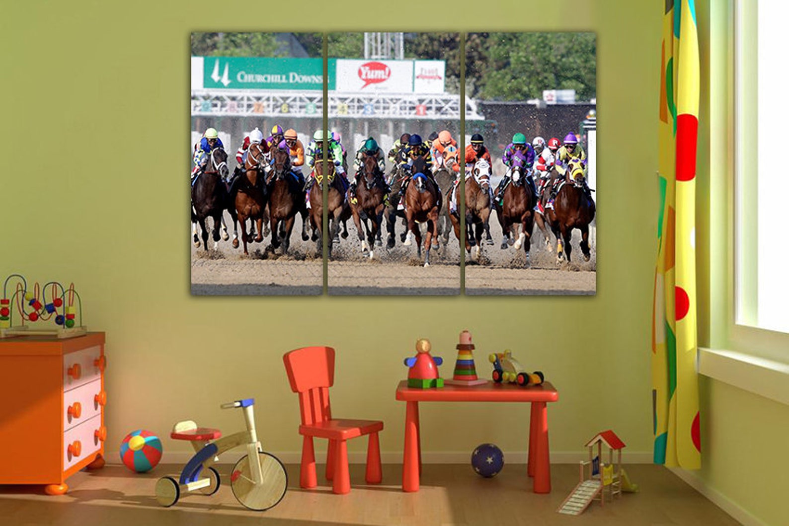 Horse Racing Large Canvas Set Sport Décor Equestrian Wall Art - Etsy
