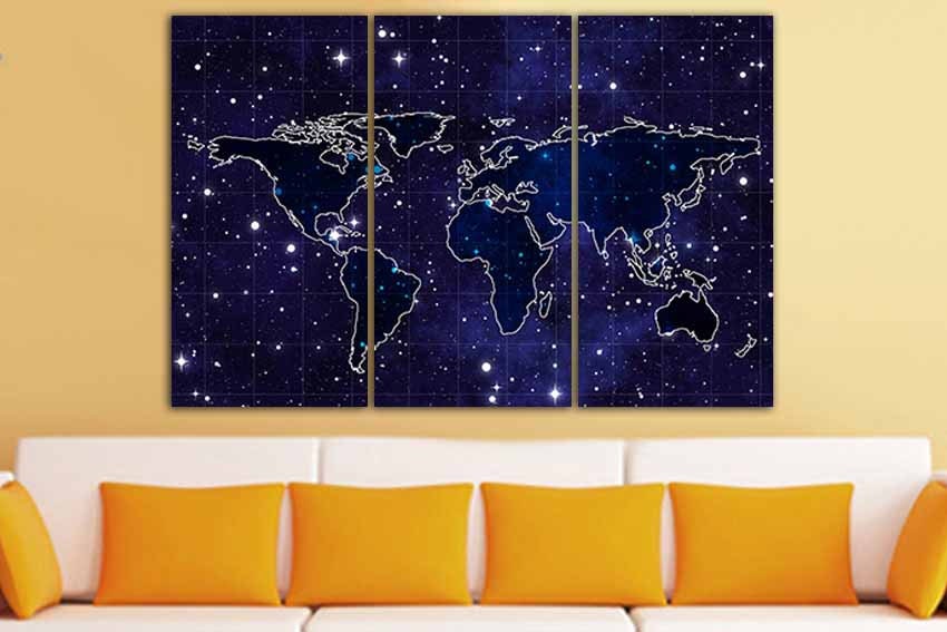 Space Map Space Canvas Star Map Space Map Wall Map Wall Art - Etsy