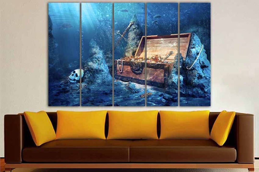 Treasure Chest Ocean Treasure Print Treasure Canvas Nursery Decor Sea ...
