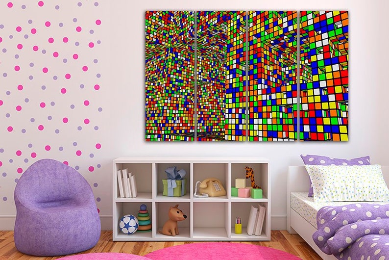 Tetris Canvas Abstract Wall Art Tetris Wall Décor Abstraction - Etsy
