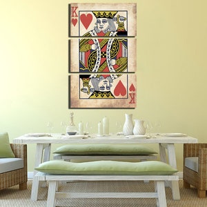 King Canvas Playing Card Print King Wall Décor Game Room Décor Casino ...