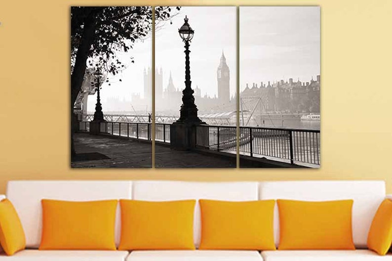 London Print Large Canvas Art City Wall Art London Décor - Etsy