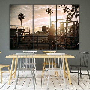 Barbell Print on Canvas Crossfit Wall Art Sport Décor Barbell Art Gym ...