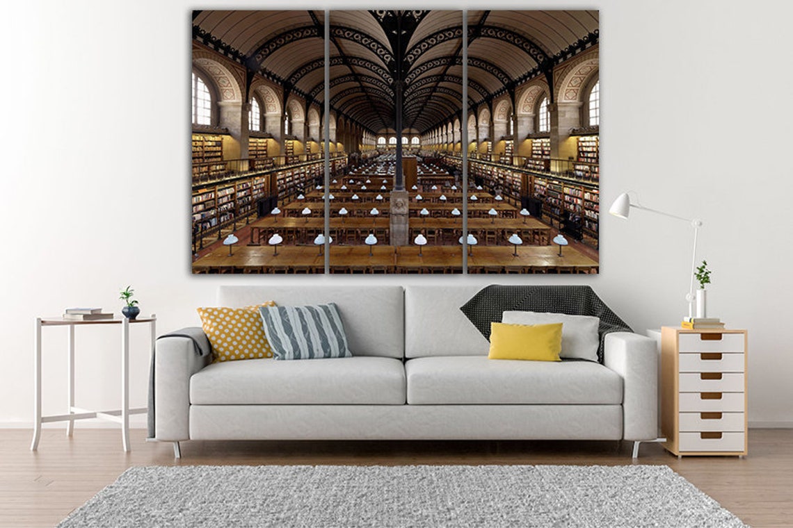 Library Canvas Set Library Wall Décor France Library Books - Etsy