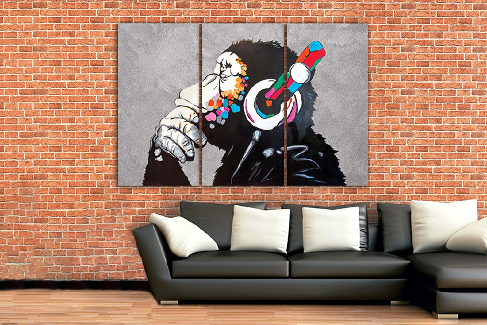 Monkey Canvas Music Canvas Print Street Art Decor Graffiti - Etsy