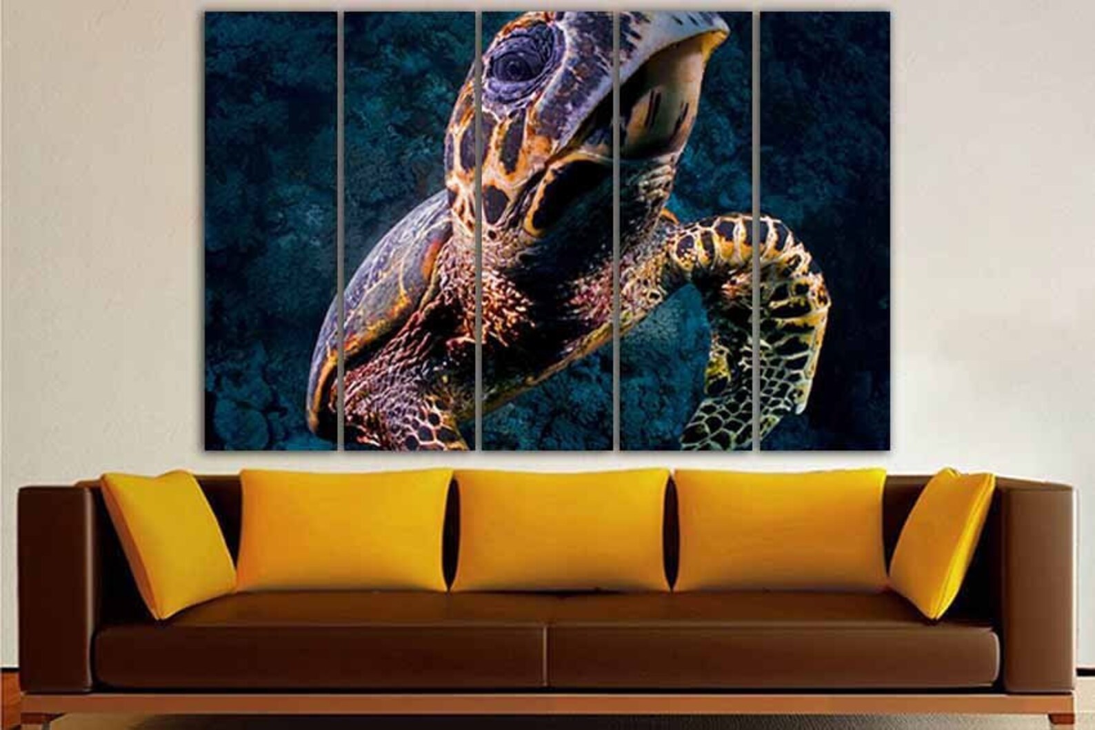 Turtle Art Print Split Canvas Turtle Canvas Set Turtle Wall - Etsy