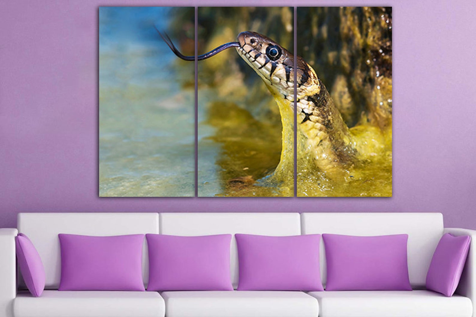 Snake canvas Snake wall art Snake decor Animal decor Reptile | Etsy