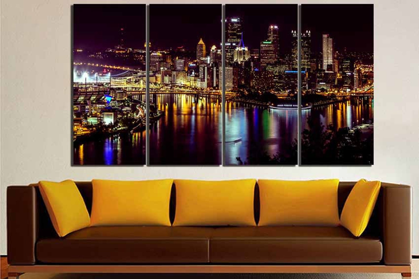Pittsburgh Canvas Pittsburgh Print City Wall Art Pittsburgh - Etsy