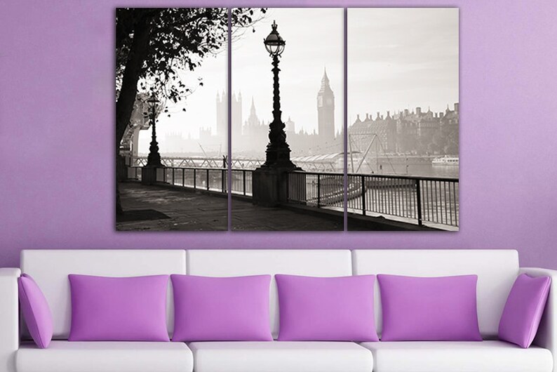 London print Large canvas art City wall art London décor | Etsy
