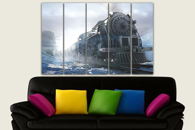 Multi Panel Wall Art Train Canvas Train Wall Decor Mechanism | Etsy