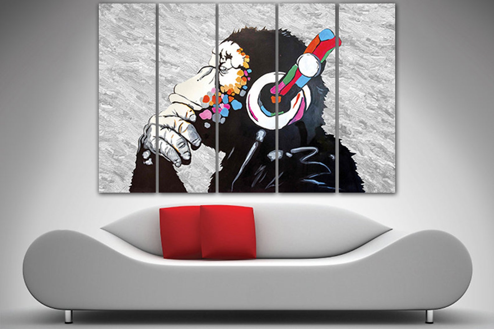 Monkey Canvas Set Gallery Canvas Art Artist Wall Print Street | Etsy