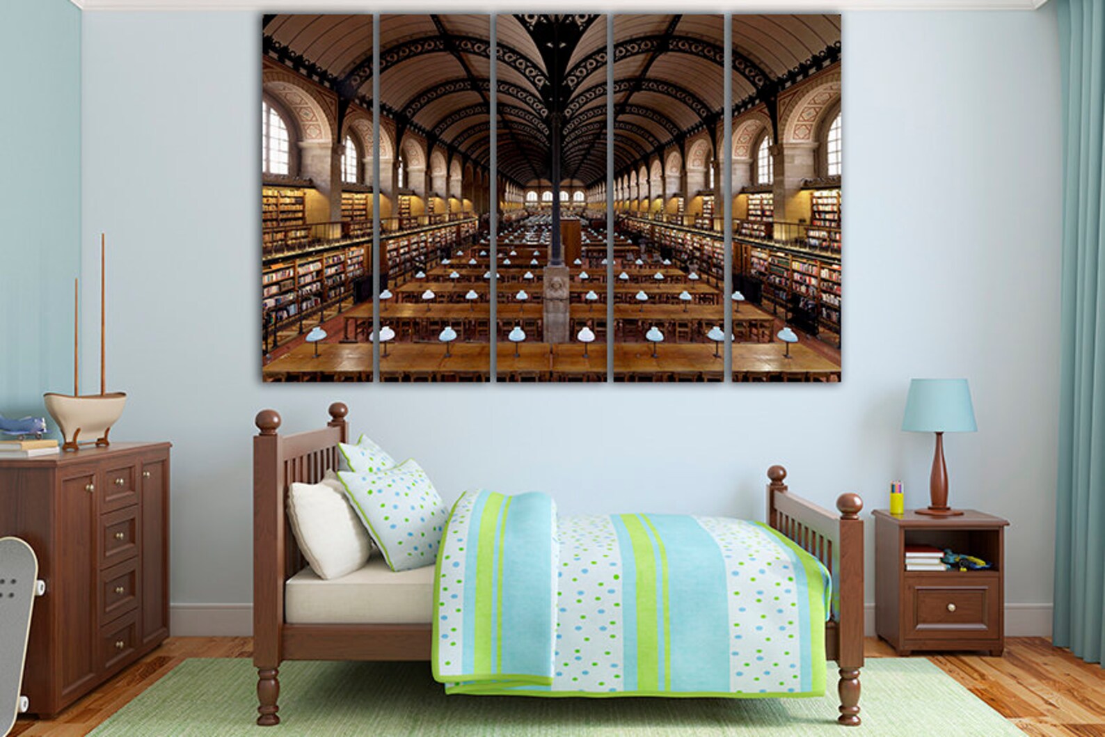 Library Canvas Set Library Wall Décor France Library Books | Etsy