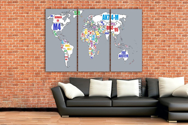 World Map Canvas Military Map Army Décor Military Map Print - Etsy
