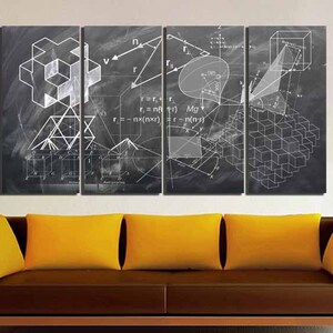 Geometric Formula Art Geometry Canvas Educational Décor Classroom Wall ...