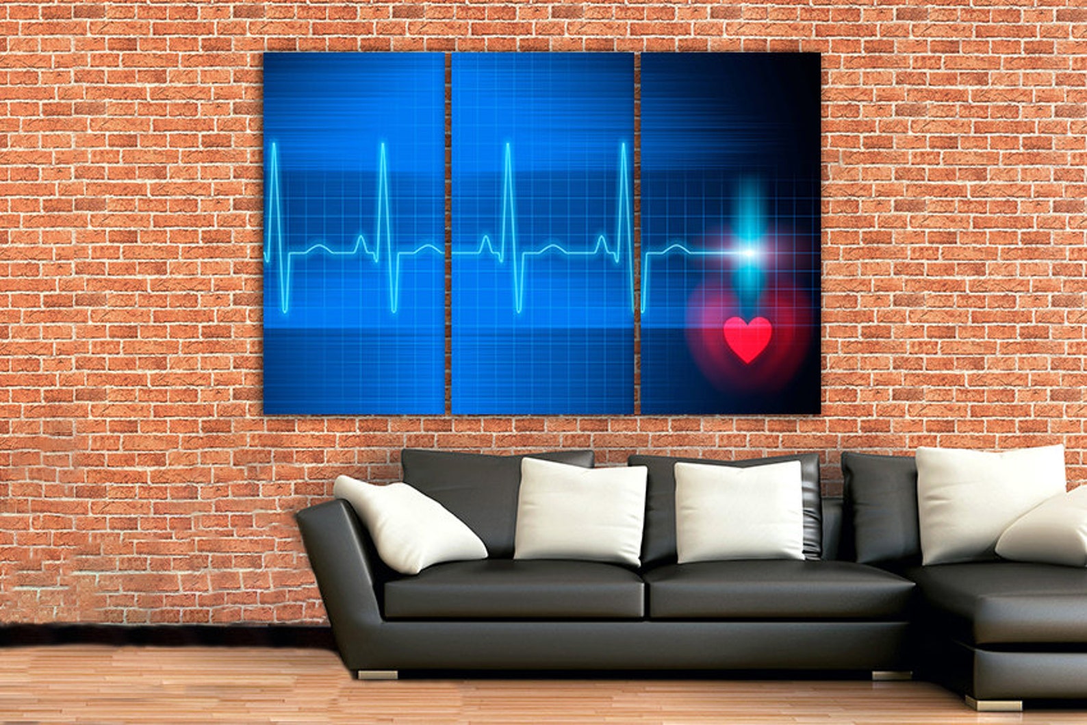 Cardiogram Heart Wall Art Canvas Science Decor Pulse Medical - Etsy