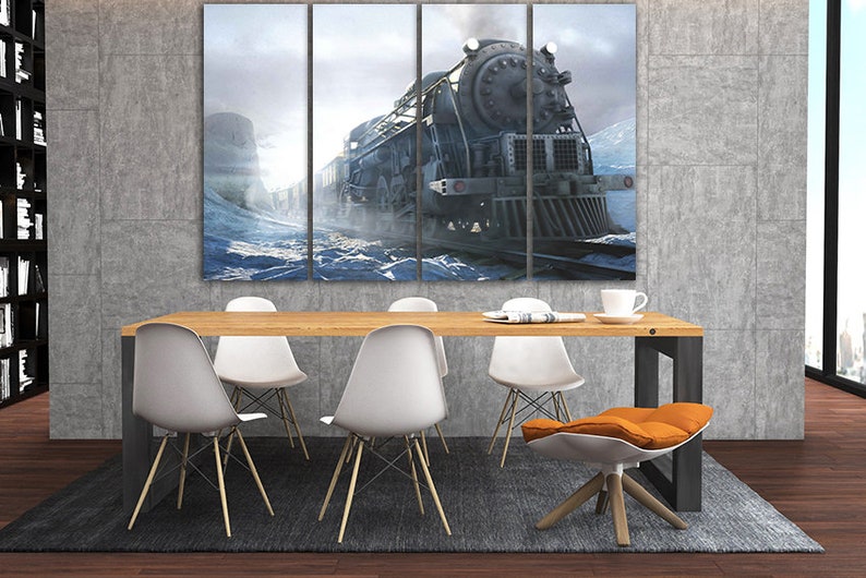 Multi Panel Wall Art Train Canvas Train Wall Decor Mechanism - Etsy