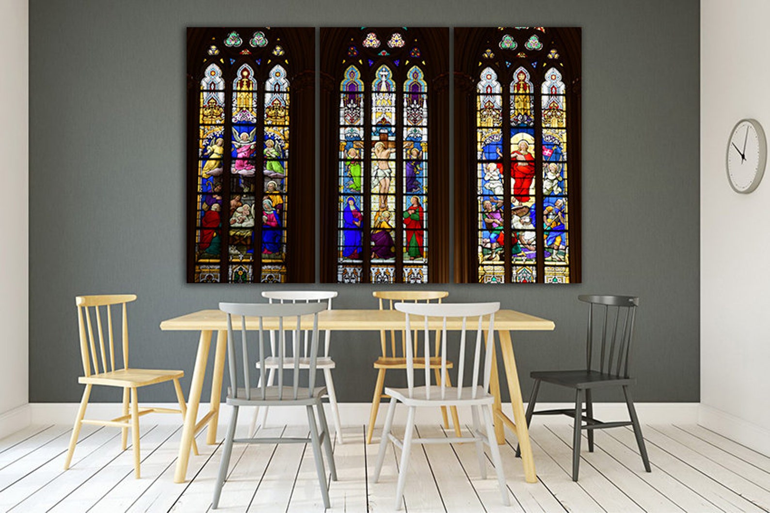 Chartres Religious Print Cathedral Canvas Stained Glass Art - Etsy