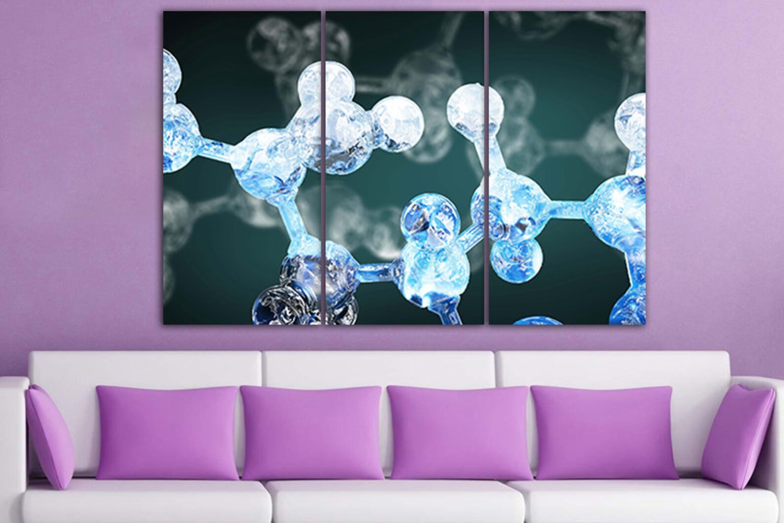 Molecule Large Canvas Set Science Decor Medical Print Medical - Etsy