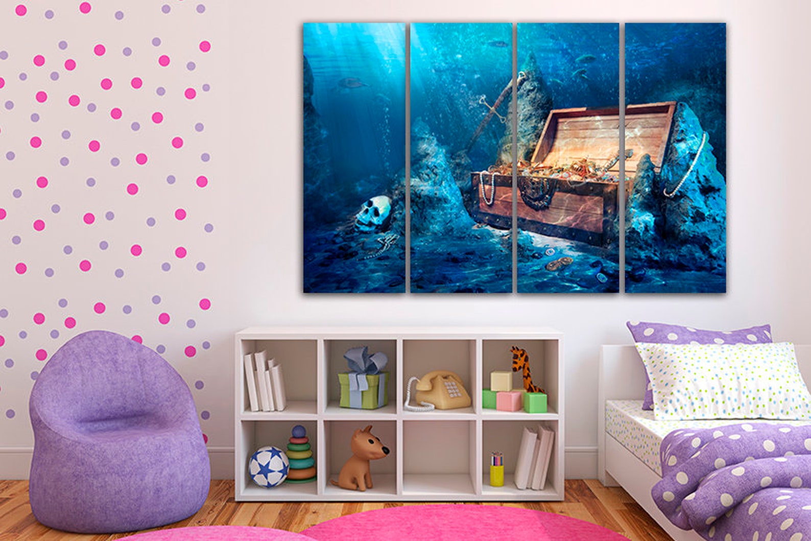 Treasure Chest Ocean Treasure Print Treasure Canvas Nursery | Etsy