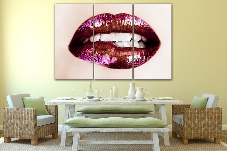 Lips Canvas Large Canvas Set Lips Wall Decor Lips Print Red - Etsy