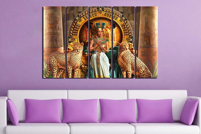 Cleopatra Art Egypt Canvas Architecture Décor Home Wall Print - Etsy