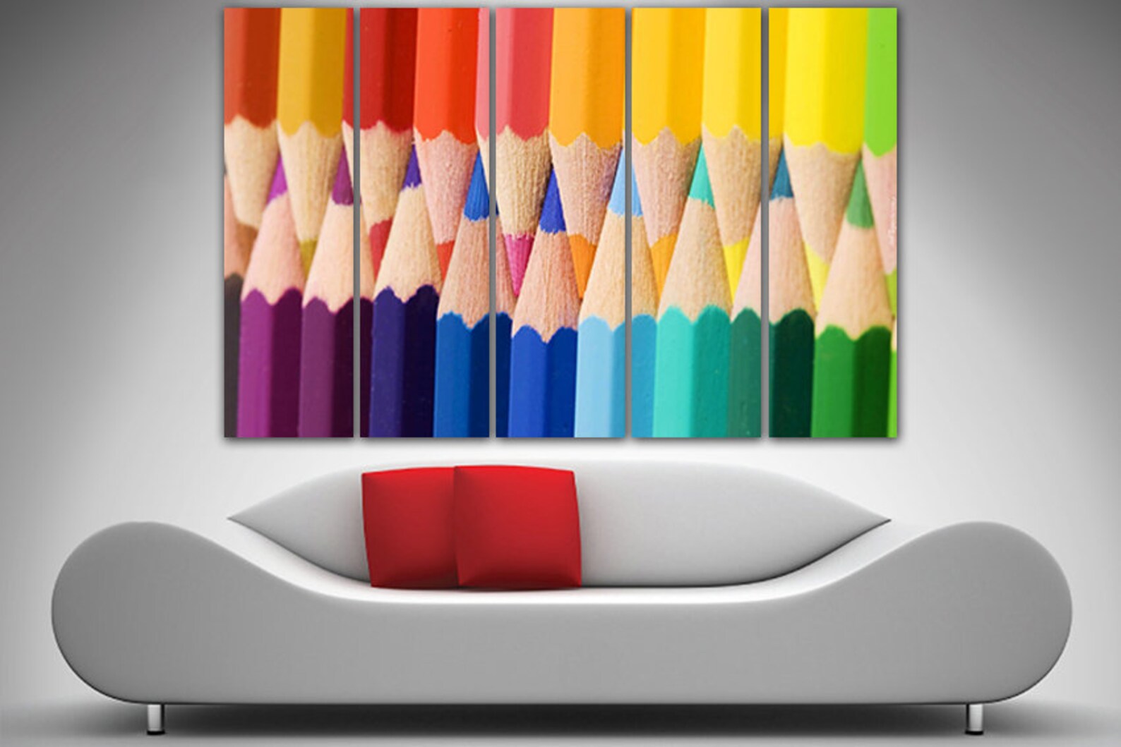 Pencil Canvas Color Pencil Decor Pencil Wall Art Rainbow | Etsy