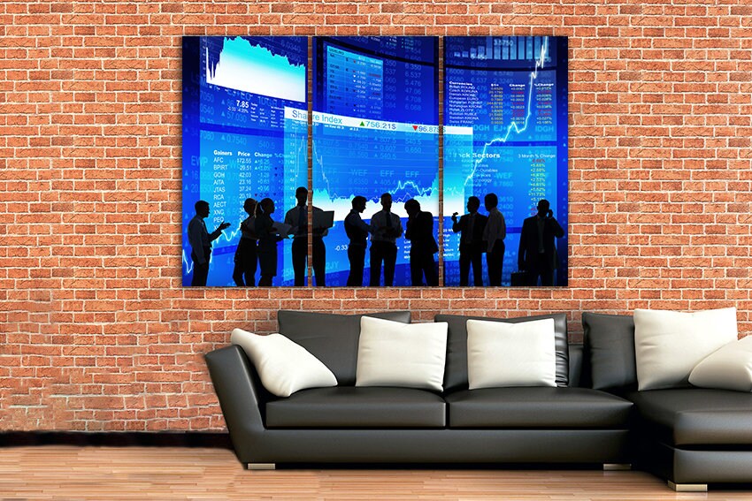 Stock exchange Investment décor Money canvas Stock market | Etsy