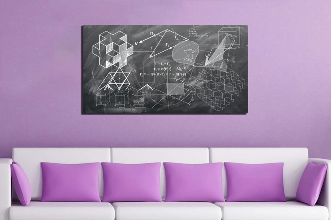 Geometric Formula Art Geometry Canvas Educational Décor Classroom Wall ...