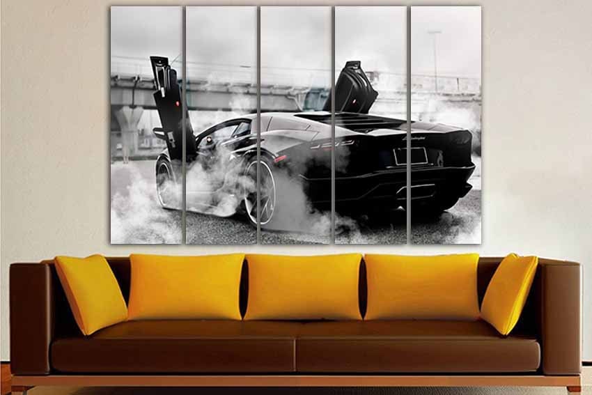 Lamborghini Aventador Black Car Canvas Automotive Décor Sport - Etsy