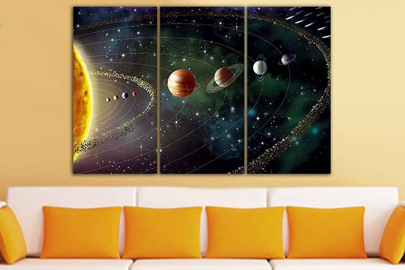 Wall Art Canvas Solar System Universe Canvas Space Wall Decor | Etsy