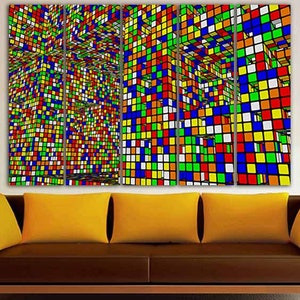 Tetris Canvas Abstract Wall Art Tetris Wall Décor Abstraction - Etsy