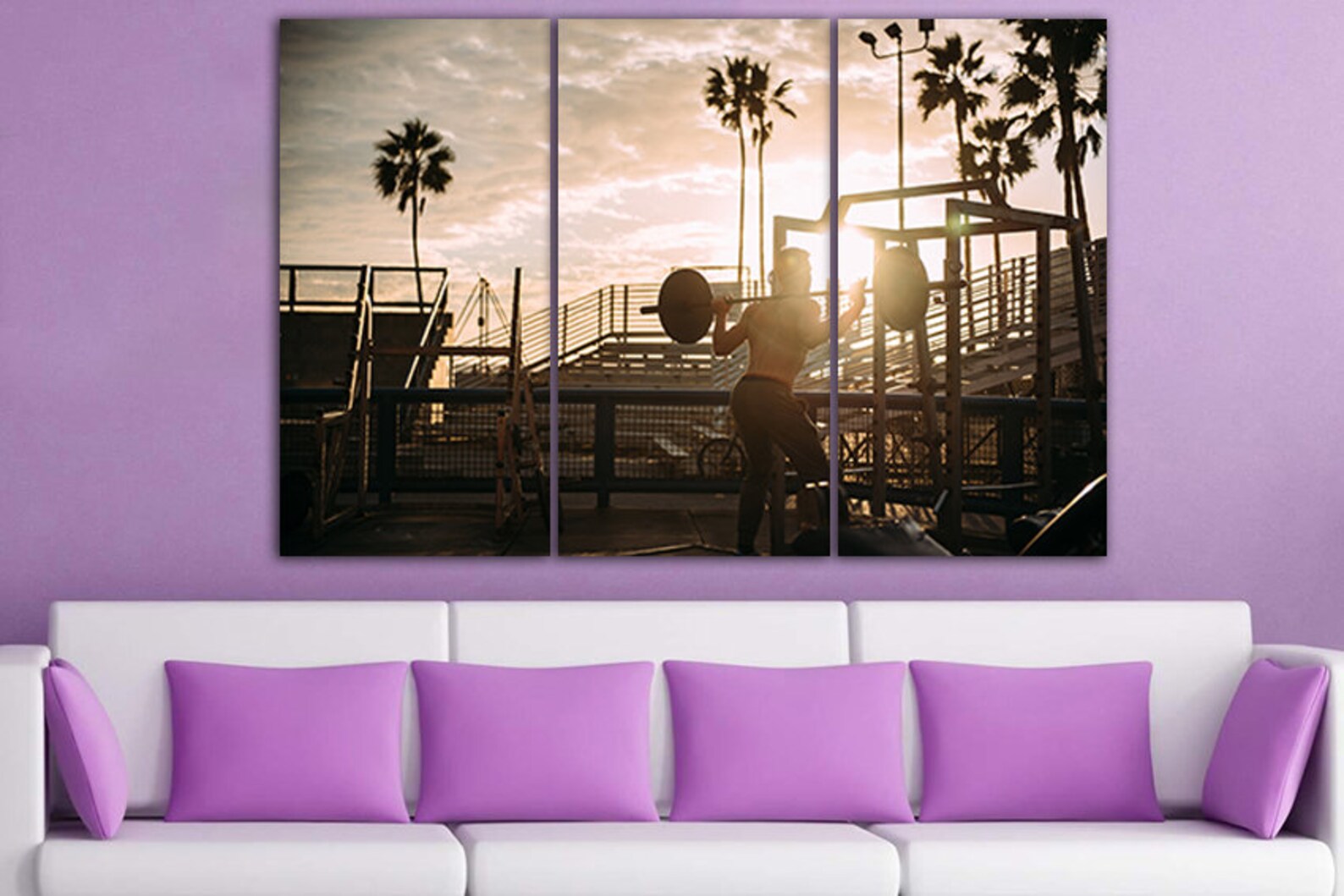 Barbell Print on Canvas Crossfit Wall Art Sport Décor Barbell - Etsy