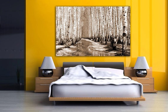 Birch Forest Birch Forest Art Birch Canvas Trees Canvas Art - Etsy