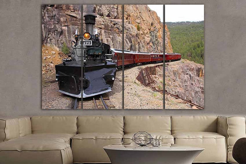 Panel Art Train Print Canvas Train Decor Mechanism Decor Train | Etsy
