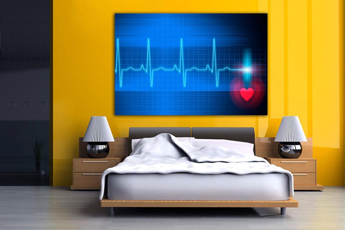 Cardiogram Heart Wall Art Canvas Science Decor Pulse Medical - Etsy