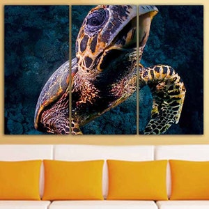 Turtle Art Print Split Canvas Turtle Canvas Set Turtle Wall - Etsy