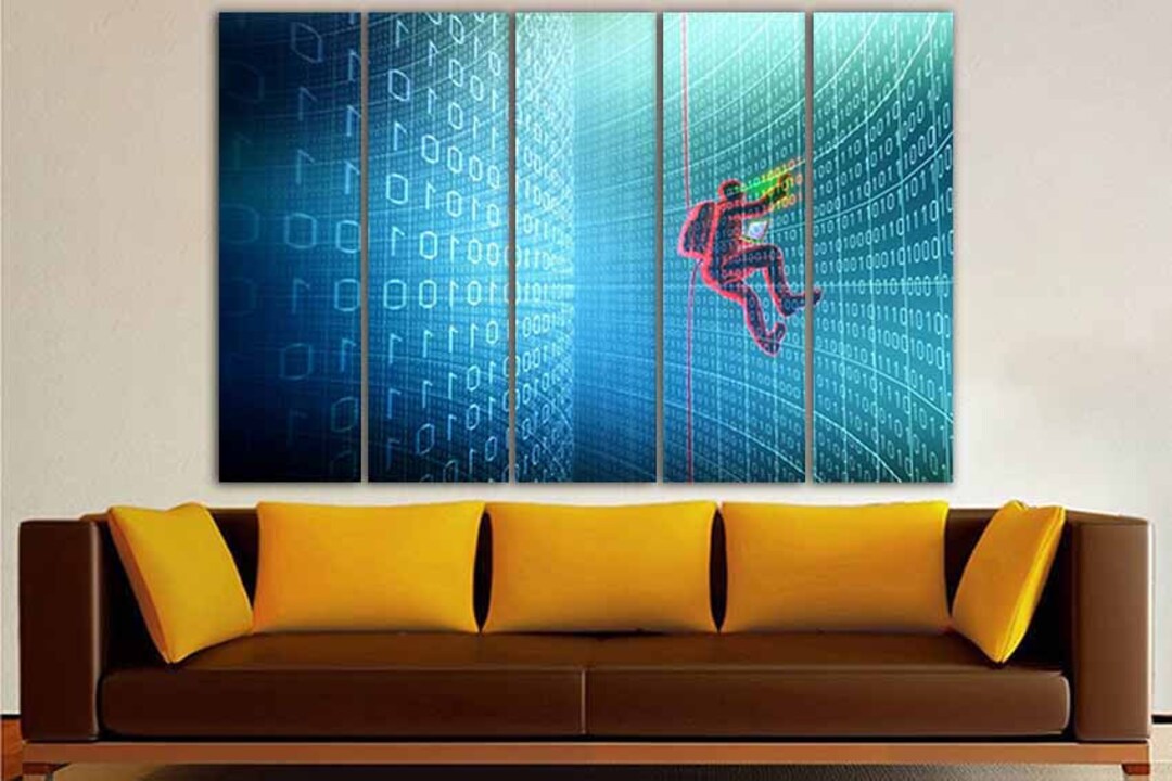 Hacking Internet Art Print on Canvas Matrix Code Matrix Print - Etsy