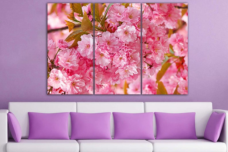 Sakura Canvas Floral Wall Art Cherry Blossom Botanical Decor - Etsy