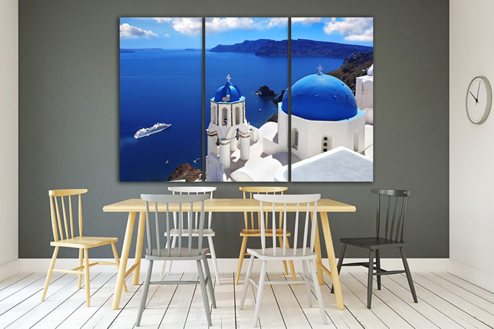 Wall Art Canvas Santorini Print Greece Canvas Greece Print | Etsy