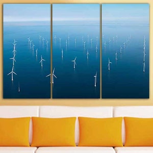 Panel Wall Art Wind Turbine Engine Canvas Wind Turbine Decor Mechanism ...