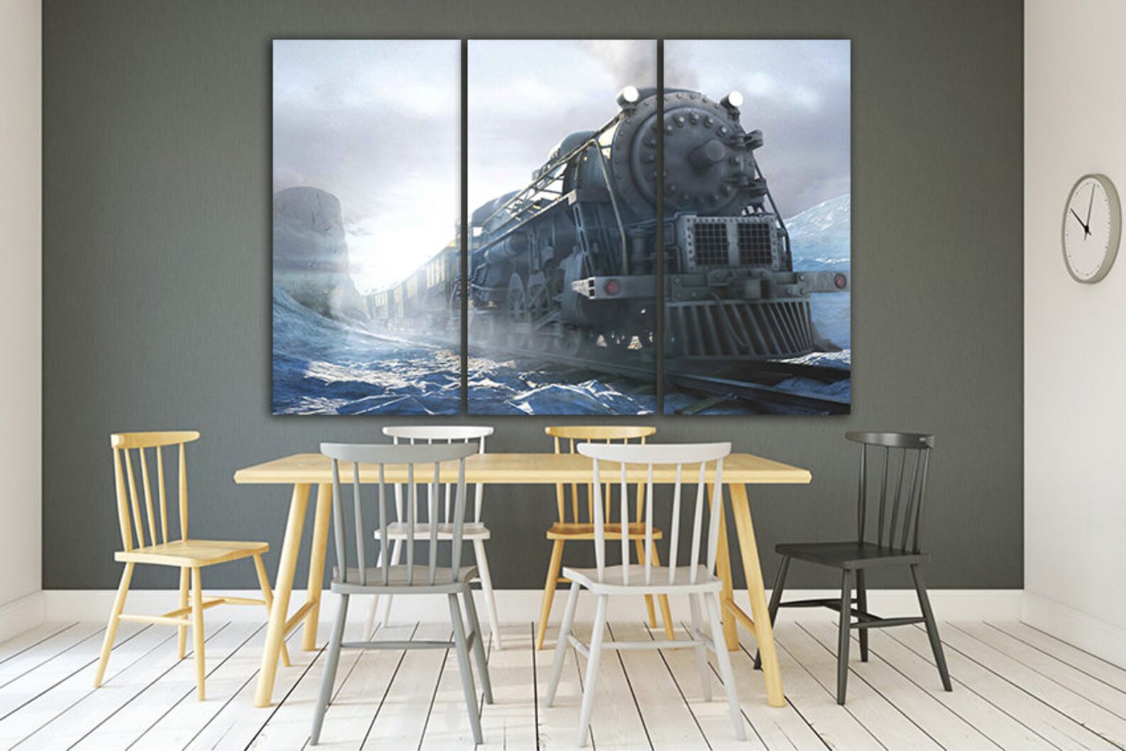 Multi Panel Wall Art Train Canvas Train Wall Decor Mechanism - Etsy