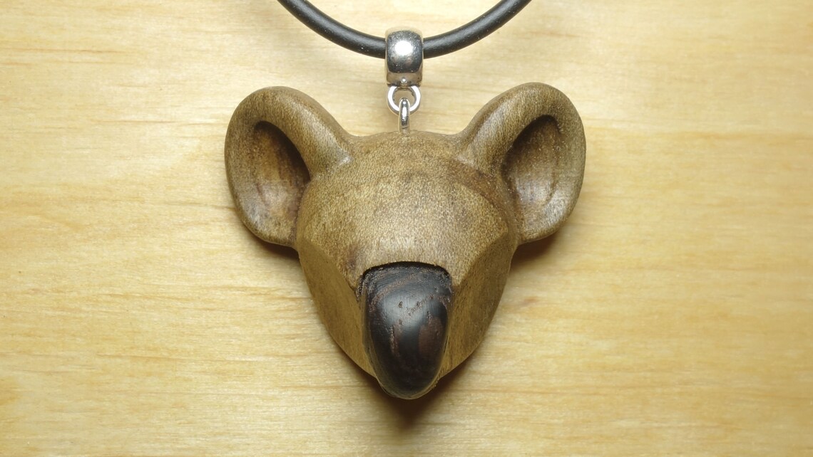 Hand Carved Wooden Koala Necklace: Exotic Wenge Walnut Pendant - Etsy