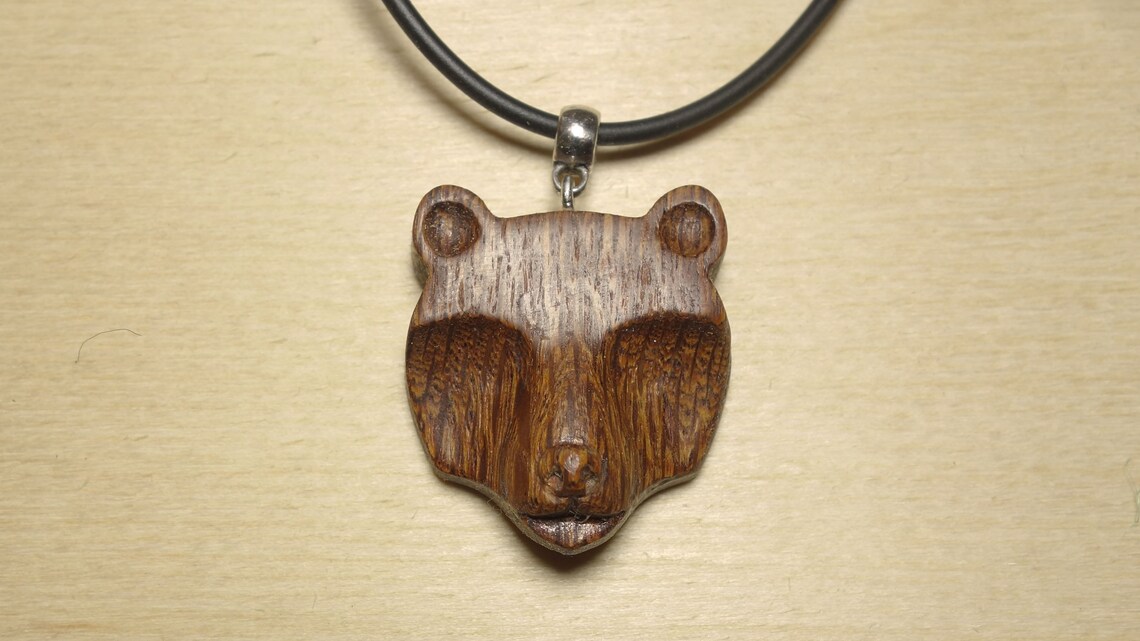 Bear Necklace Bear Head Pendant Bear Charm Wild Bear | Etsy