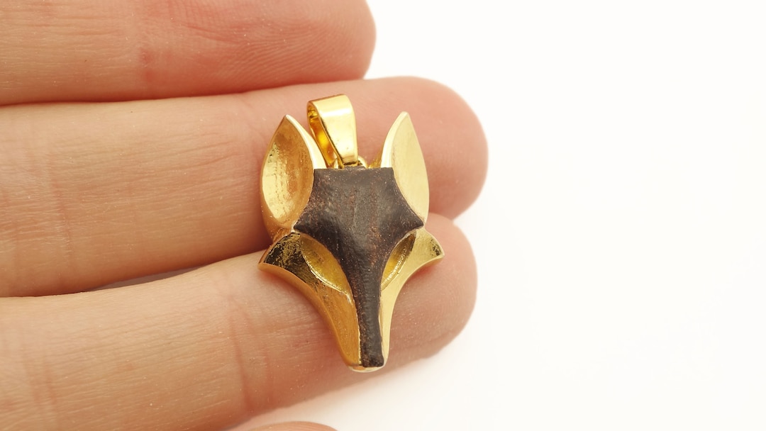 Gold Fox Necklace, Gold Plated Minimalist Fox Head Charm Animal ...