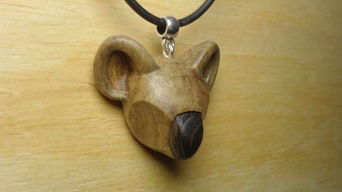 Hand Carved Wooden Koala Necklace: Exotic Wenge Walnut Pendant - Etsy